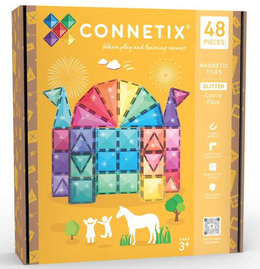 Connetix | Castle Glitter Pack 48 Piece | Grasshopper